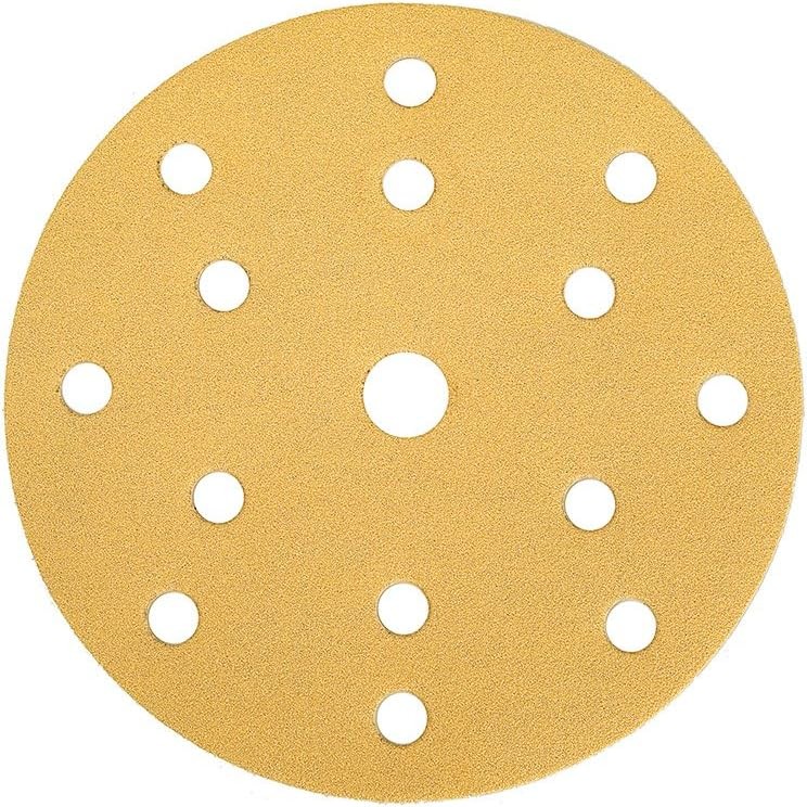Mirka Gold 150mm Diameter Sanding Pads with 15 Holes - P320 (Pack of ...