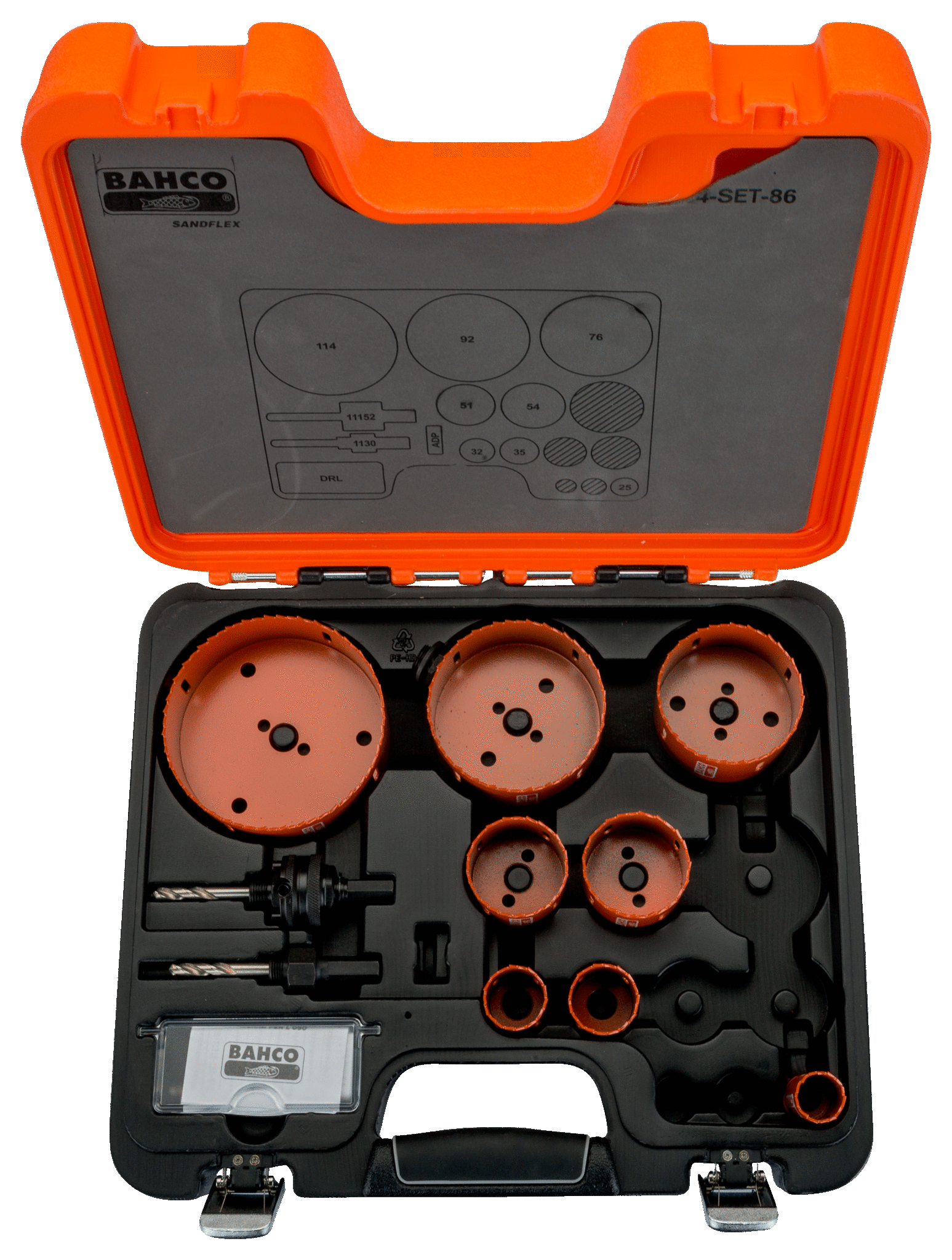 Bahco 3834-SET-86 25mm - 114mm Hole Saw Set - 12 Pieces | Heamar